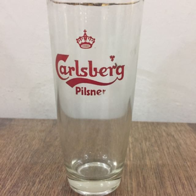 BRAND NEW RARE Classic Carlsberg Gold Rim Vintage Beer Glass Drink ...