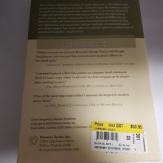 Command Legacy By Lt Col.Raymond, Hobbies & Toys, Books & Magazines ...