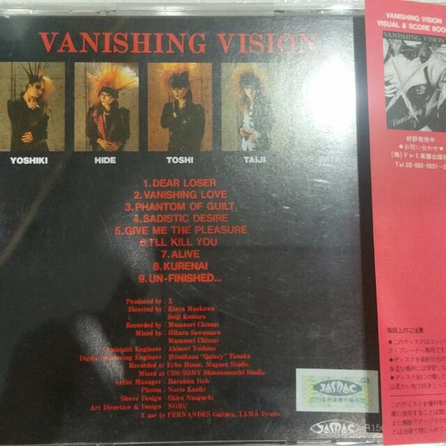 X Japan - Vanishing Vision Cd (Original Japan Rare), Hobbies & Toys ...