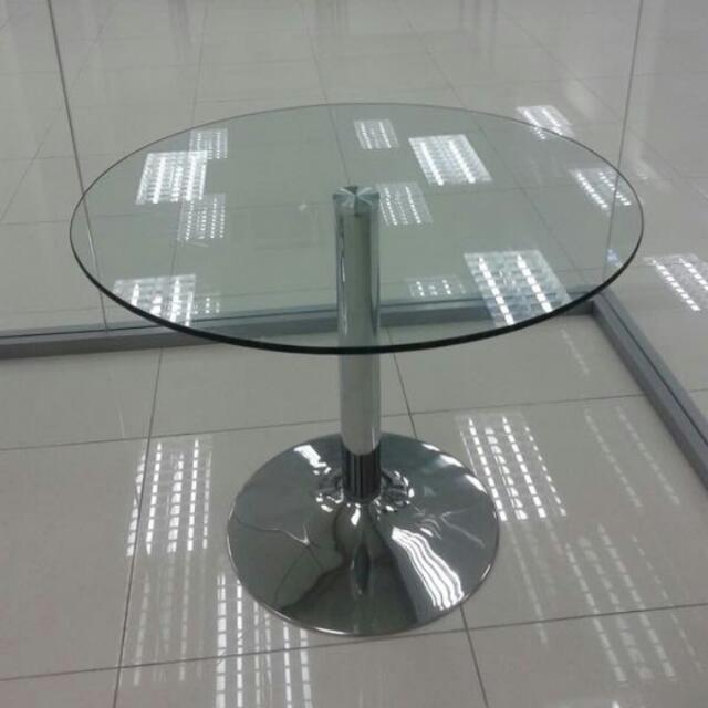 Tempered Glass Top Discussion Table, Furniture & Home Living, Furniture ...