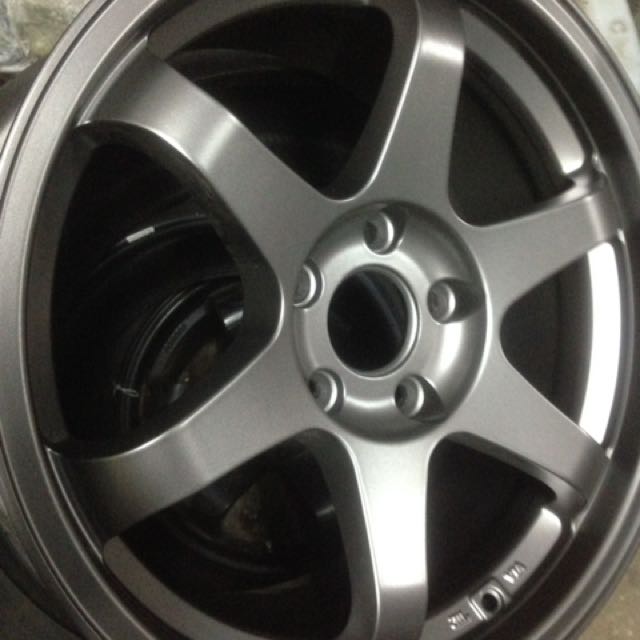 Replica Rays- 17". Te37SL Deep Concave Rims, Car Accessories on Carousell