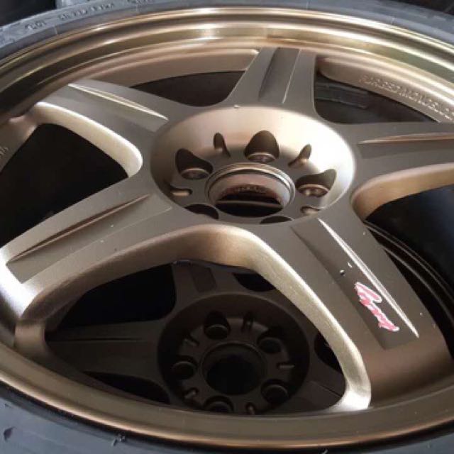 RIM VOLK RAYS TRD T3 BRONZE Made In Japan, Auto Accessories on Carousell
