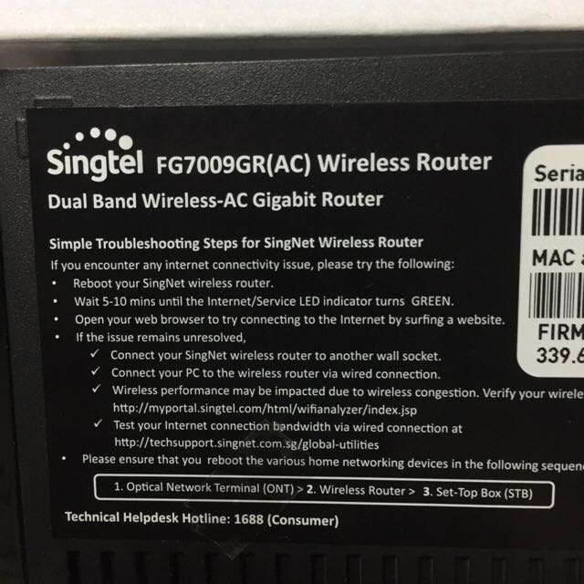 Singtel-issued Router, Computers & Tech, Parts & Accessories ...