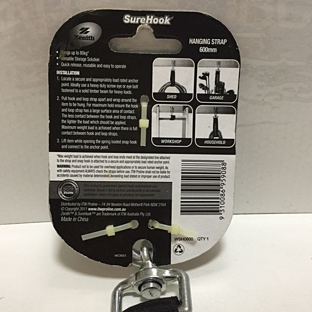 Zenith 120kg & 80kg SureHook Zinc Plated Hanging Strap (2 Pcs), Mobile ...