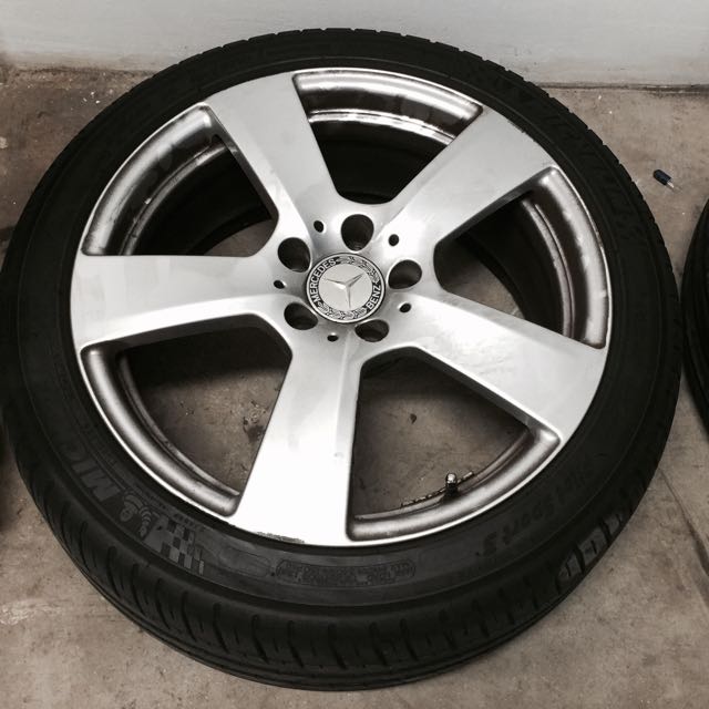 Original Mercedes E250 (W212) Staggered Rims Comes Michelin PS3 Tyres, Car Accessories on Carousell