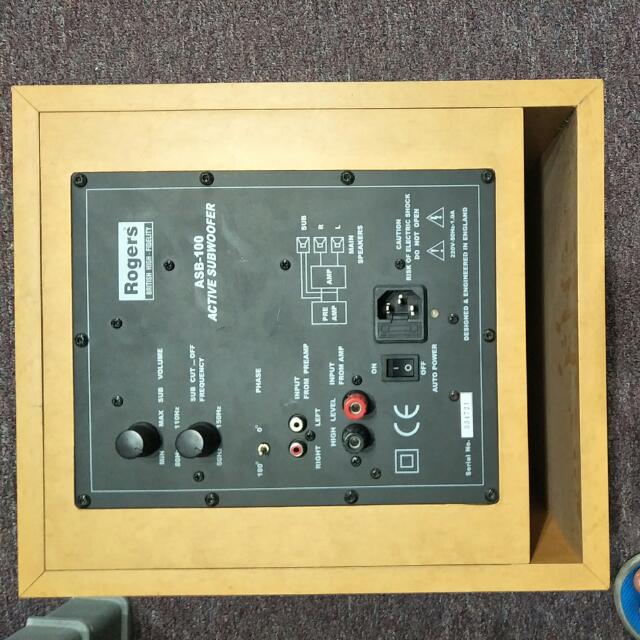 ROGERs Asb-100 Active Subwoofer, Audio, Soundbars, Speakers ...