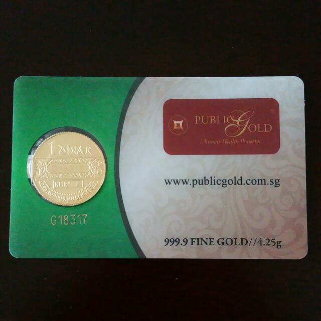 4.25g Public Gold 999.9 Gold Coin (1 Dinar), Women's Fashion, Jewelry ...