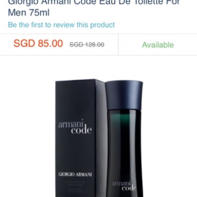 Giorgio Armani Armani code, Beauty & Personal Care, Face, Face Care on ...