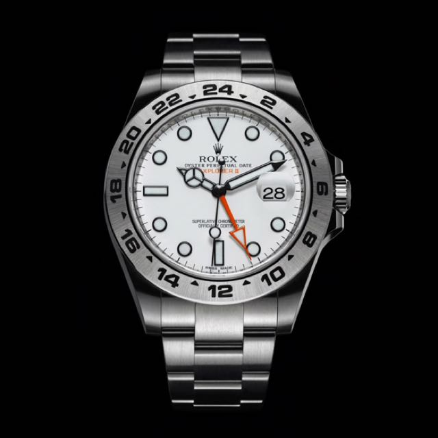 Rolex explorer 2 White Face With 2 Straps, Luxury, Watches on Carousell