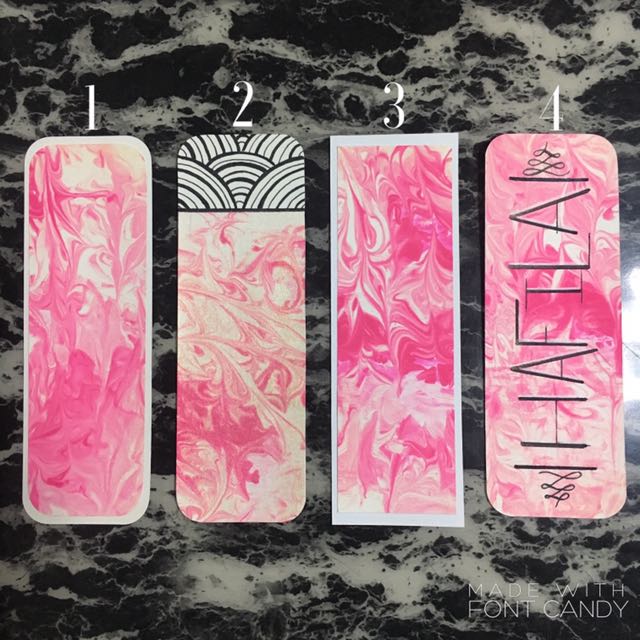 Customised bookmarks [Pink Series], Hobbies & Toys, Stationery & Craft ...