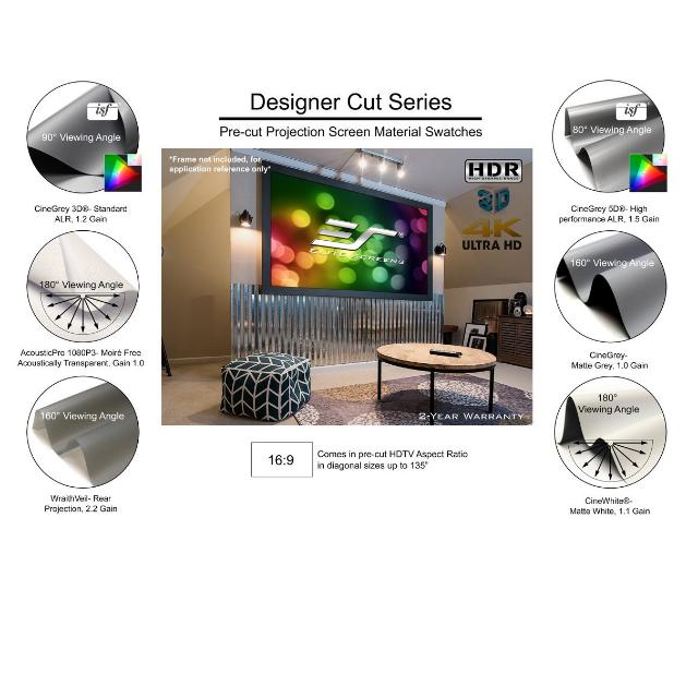 Elite Screens Cinegrey 5D 135" DIY ALR Ambient Light Rejecting ...