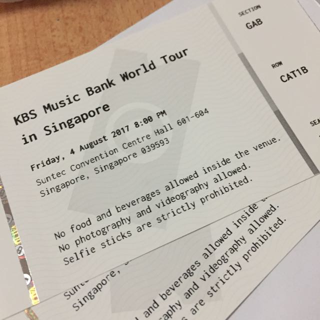 Selling Music Bank Standing Ticket, Tickets & Vouchers, Event Tickets ...