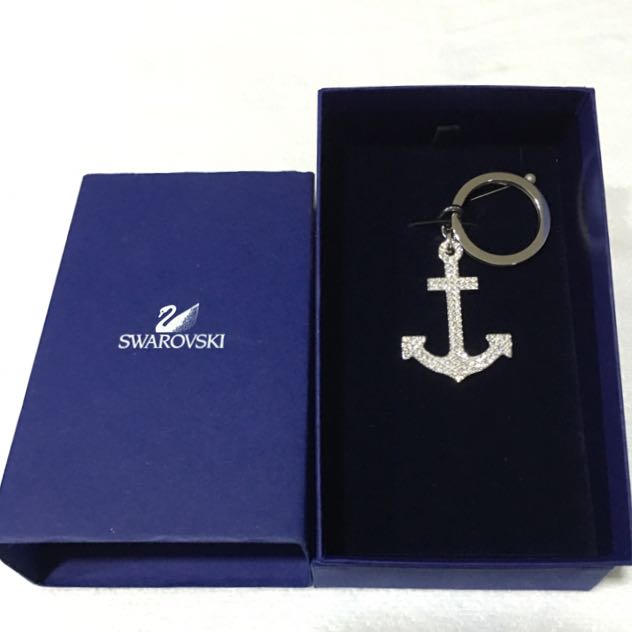 Swarovski Crystal Anchor Keychain, Luxury, Accessories on Carousell