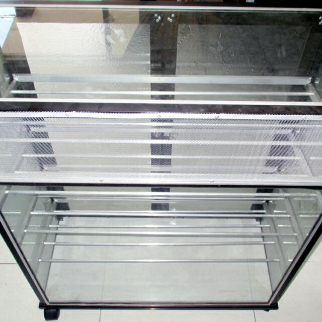 Rak Sepatu Almini Frame Coklat Kaca Es 4 Susun Roda 74-90, Perabotan ...