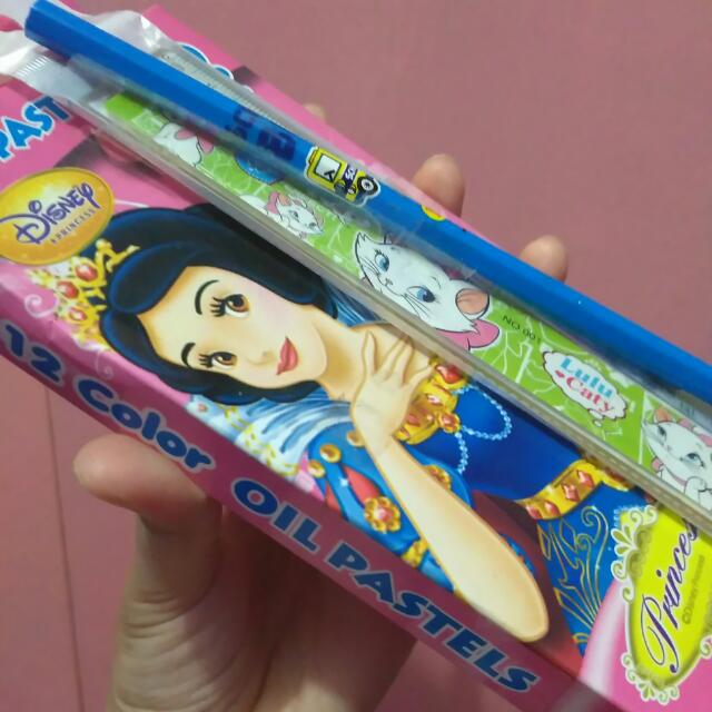 Crayon Disney Princess Snow White + (Pensil, Penggaris), Buku & Alat ...