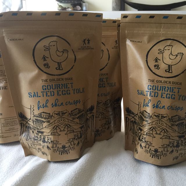 Golden Duck Salted Egg Fish Skin Crisps, Food & Drinks, Packaged ...