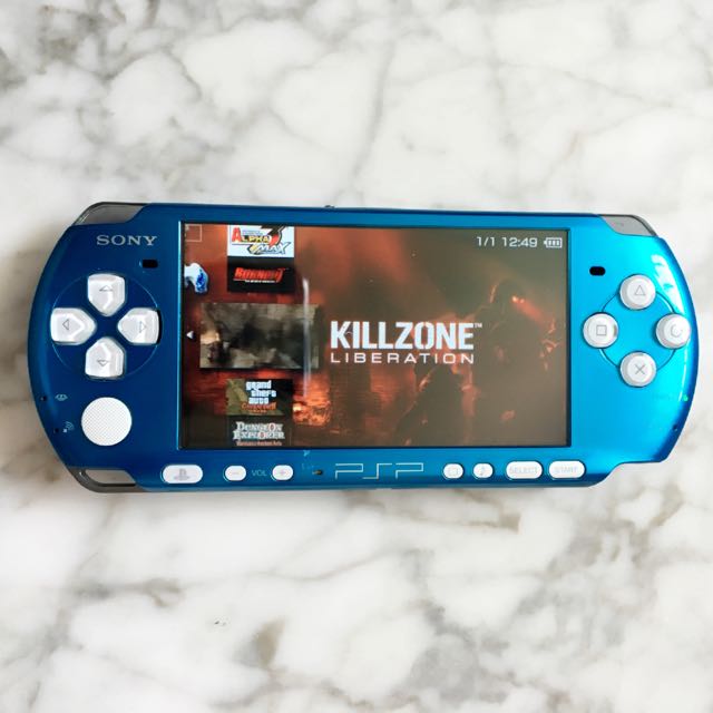 PSP 3000 Slim Vibrant Blue (Modded), Video Gaming, Video Game Consoles, PlayStation on Carousell