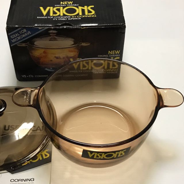 1.5 Litre Corning Vision Cooking Pot - Made In USA, TV & Home ...