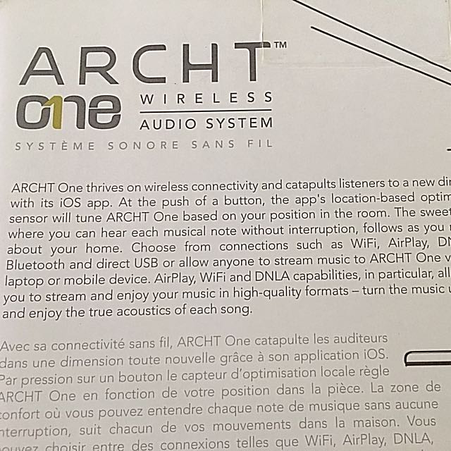ARCHT One Wireless 360 Audio System, Audio, Other Audio Equipment on Carousell