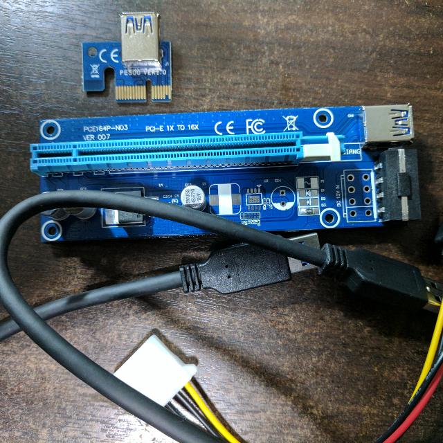 PCIe 1x to 16x Riser (Sata to Molex) Version 007, Computers & Tech ...