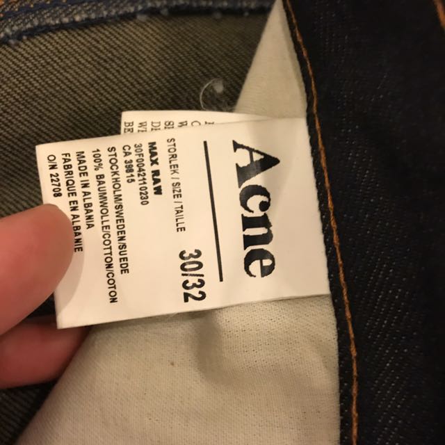Acne Max Raw 30/32, Men's Fashion, Bottoms, Jeans on Carousell