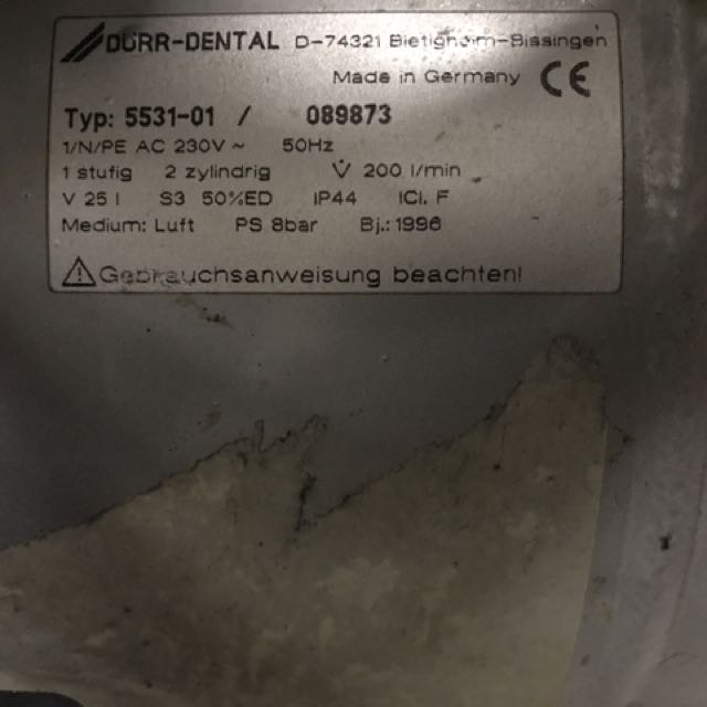 DÜRR DENTAL TORNADO 130 Air Compressor, Everything Else on Carousell