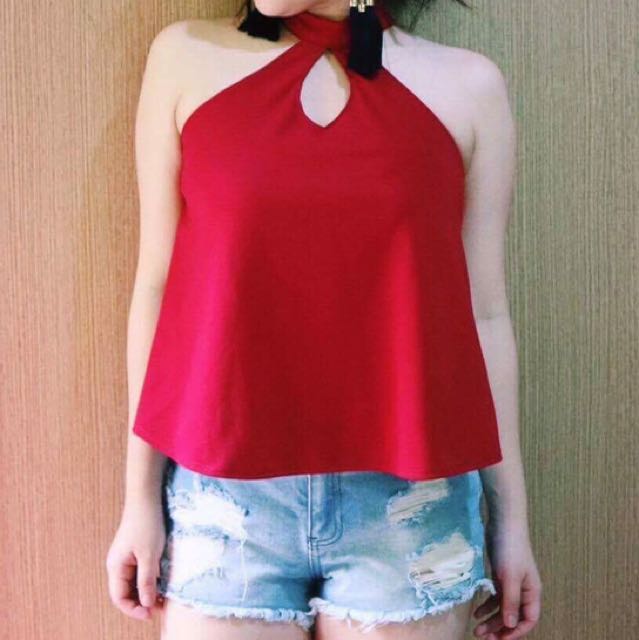 Sexy Red Top, Women's Fashion, Tops, Sleeveless on Carousell