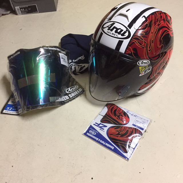 Arai Ram3 Riptide Red, Motorcycles, Motorcycle Apparel on Carousell