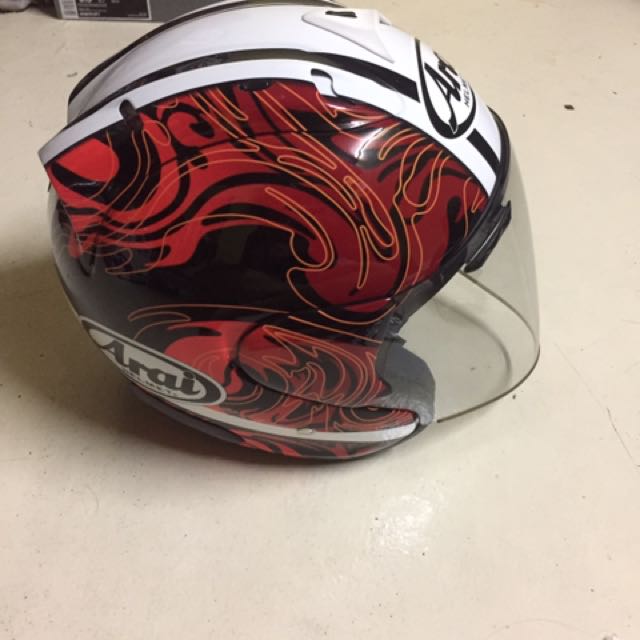 Arai Ram3 Riptide Red, Motorcycles, Motorcycle Apparel on Carousell