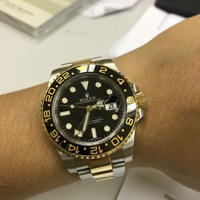 Gmt Master 2 Half Gold, Luxury, Watches on Carousell