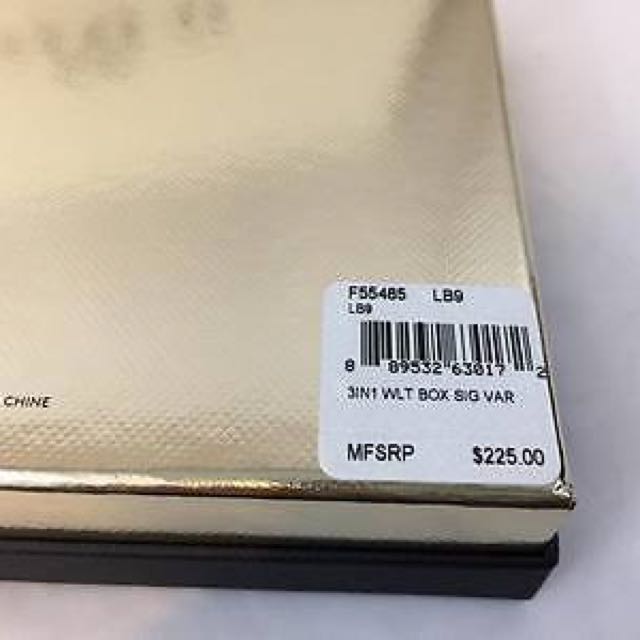 NEW COACH Men 3-in-1 Signature Wallets ID Key Fob Gift Box Charcoal ...