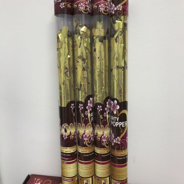 Party Popper 60cm Metallic Gold Flakes, Toys & Games, Bricks ...
