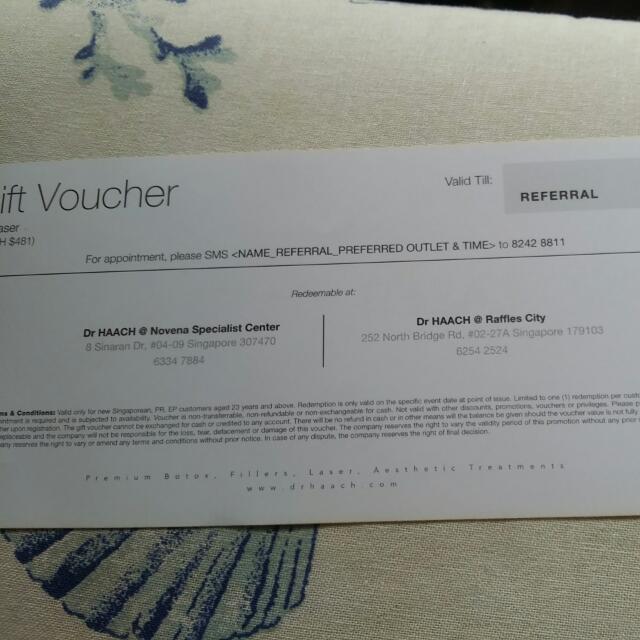 Dr HAACH Pro Laser Voucher, Tickets & Vouchers, Vouchers on Carousell
