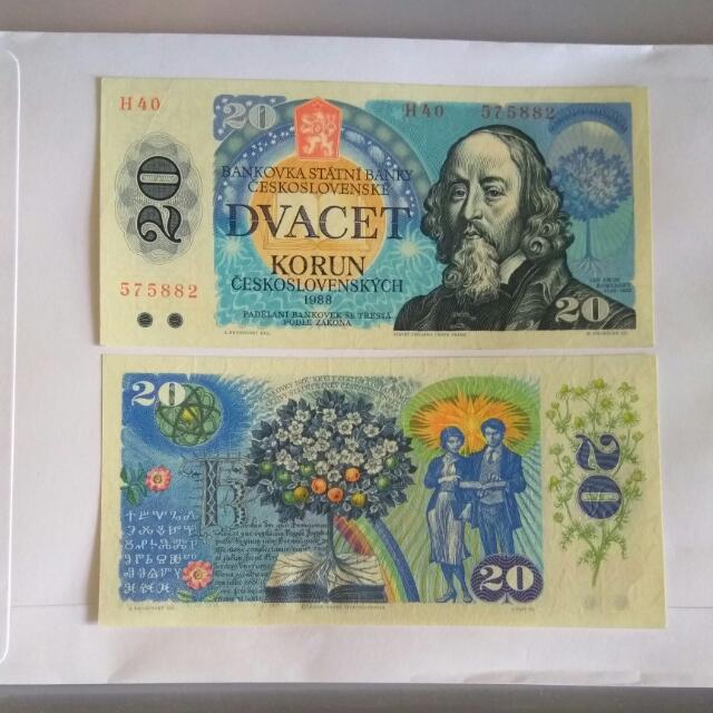 Czech Republic 20 Korun 1988 Issue, Hobbies & Toys, Memorabilia ...