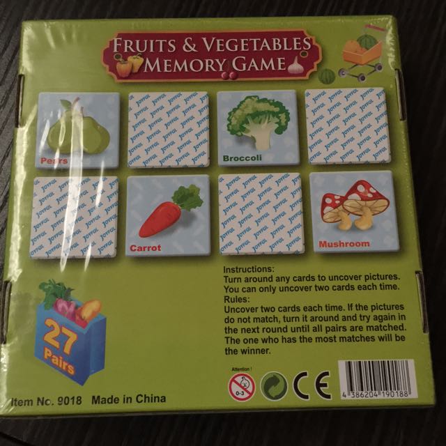 Fruits And Vegetable Memory Game, Hobbies & Toys, Toys & Games on Carousell