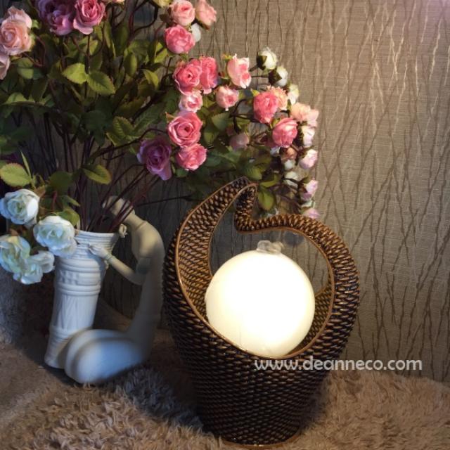 Sphere Rattan Tabletop Water Feature, Furniture, Home Decor on Carousell