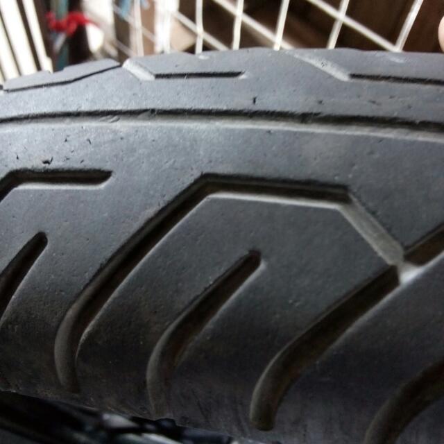 Stock CB110 mags and tire, Car Parts & Accessories on Carousell