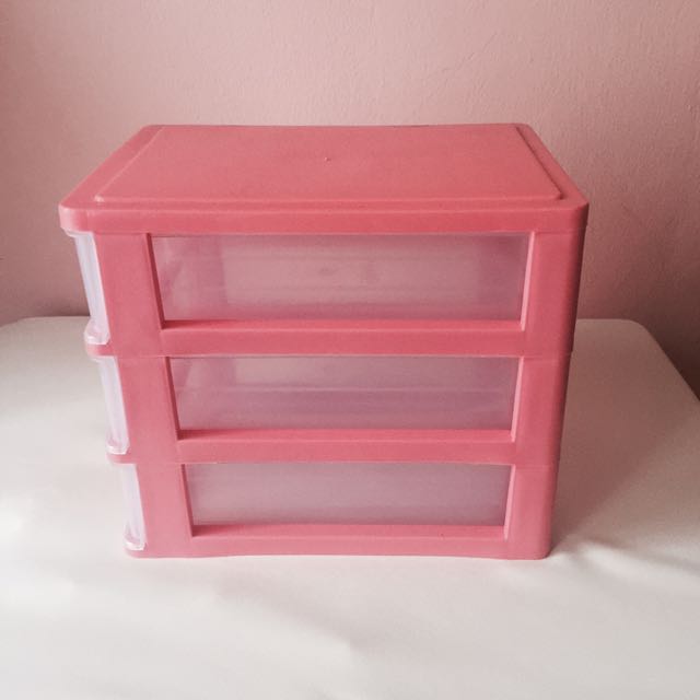 3 Tiered Small Pink Drawer, Furniture & Home Living, Furniture, Shelves ...