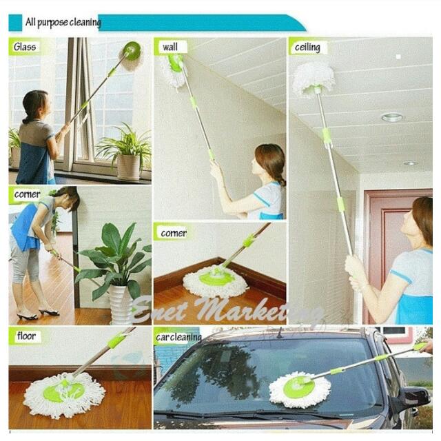 *NEW* Magic Spin Mop Stainless Steel Rotation Cleaner Bucket With Wheel ...