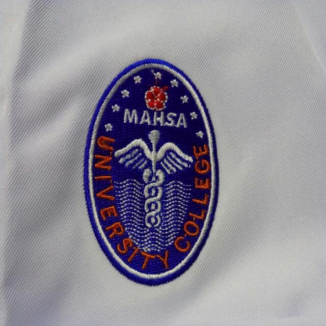 White Lab Coat With Mahsa Logo, Men's Fashion, Tops & Sets, Vests on ...