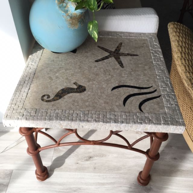 Square Stone Table W61cm L61cm H52, Furniture & Home Living ...