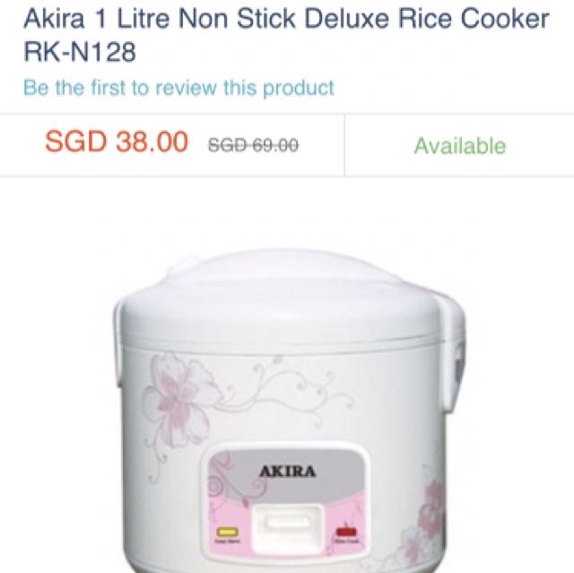Akira Rice Cooker $10, TV & Home Appliances, Kitchen Appliances ...
