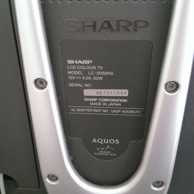 Sharp AQUOS LCD TV LC-20S2HS #電視 #日本製 #中古, 家庭電器, 電視 & 其他娛樂, 電視組件及配件 ...