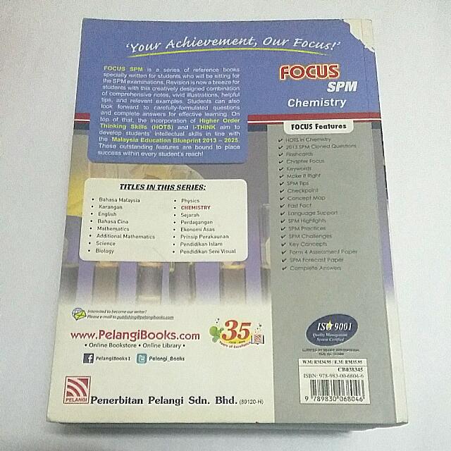 FOCUS SPM Chemistry (Pelangi Revision Book), Hobbies & Toys, Books ...