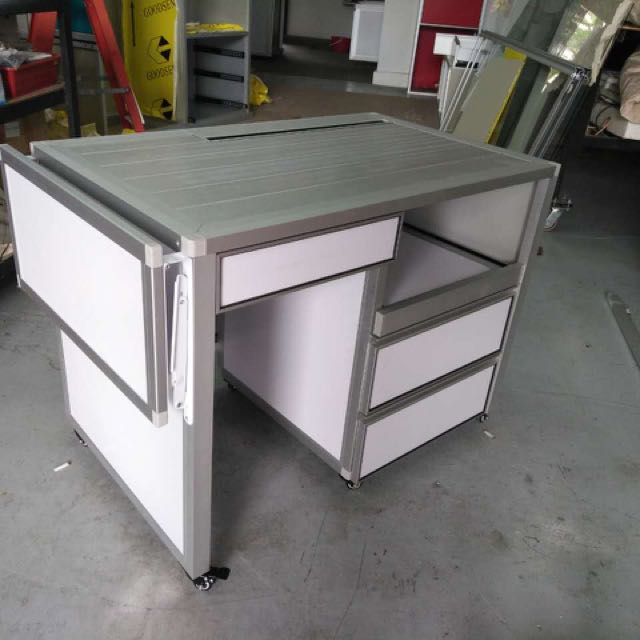 Full Aluminium Computer Table, Furniture, Tables & Chairs on Carousell