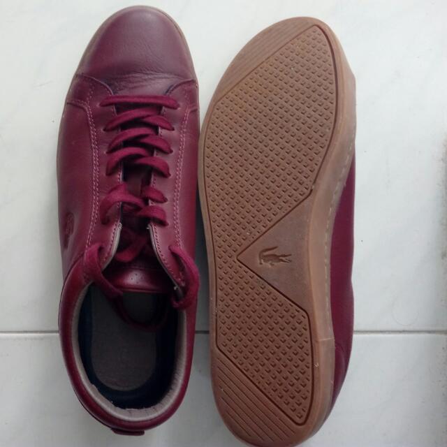 Lacoste Maroon Sneakers, Men's Fashion, Footwear, Dress Shoes on Carousell