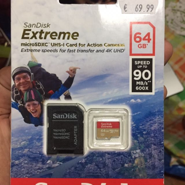 Sandisk Extreme 64 GB card 4K Memory Card, Mobile Phones & Gadgets, Mobile & Gadget Accessories ...