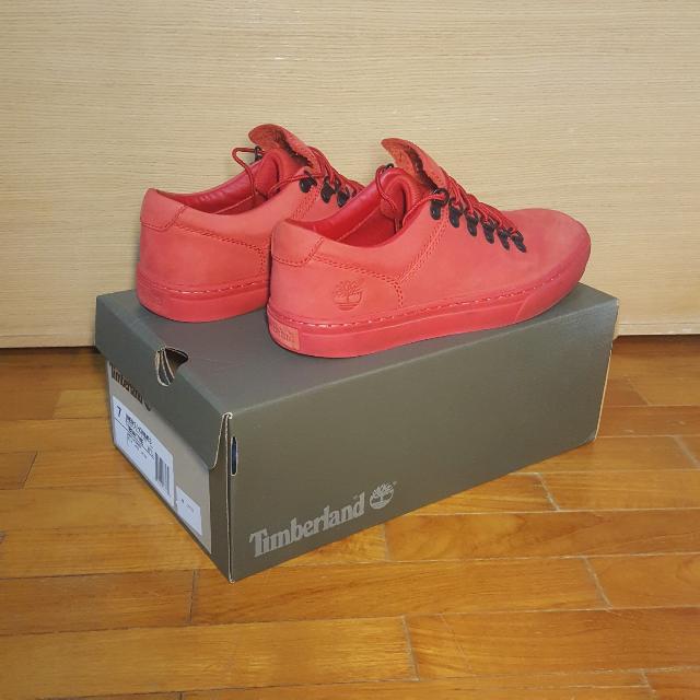 Timberland Shoes (Red) , Men's Fashion, Footwear, Dress Shoes on Carousell