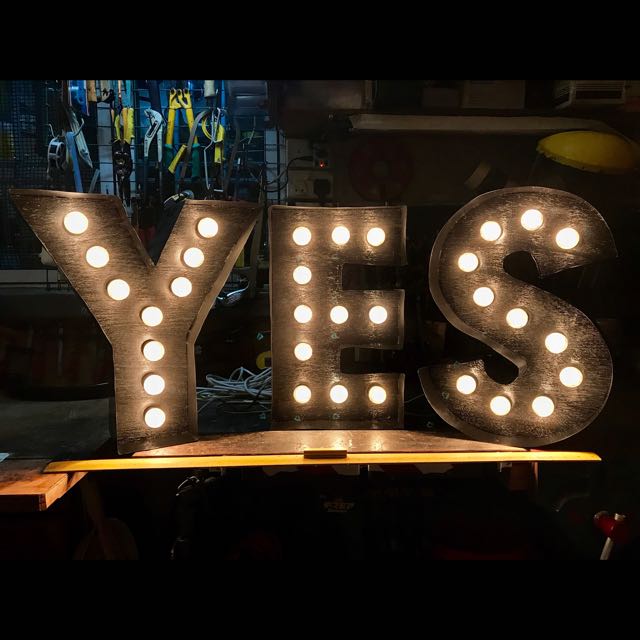 Lighted Signs (YES) 50cm Tall - For rent , Hobbies & Toys, Stationery ...
