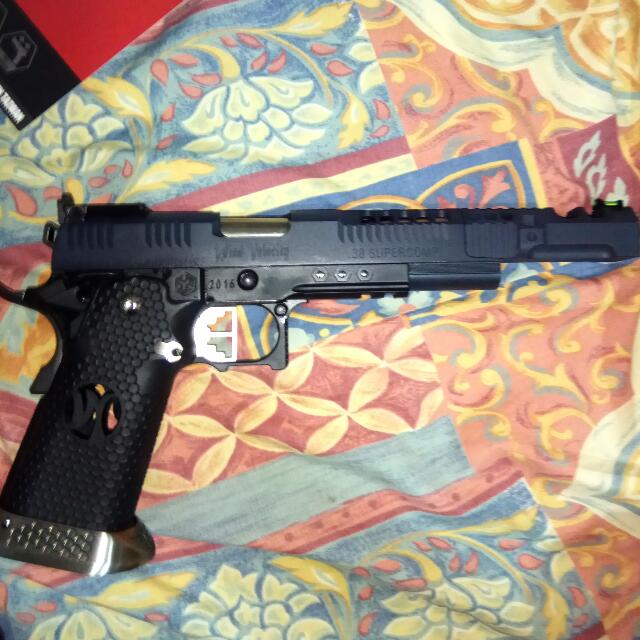 MARUI 黑色 AW Custom WE HI-CAPA 風之魂 7吋競技版 全金屬瓦斯槍，手槍，BB槍, 興趣及遊戲, 玩具 & 遊戲類 ...